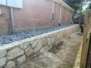 Replace existing retaining wall with Milsap Stone in Denton Texas